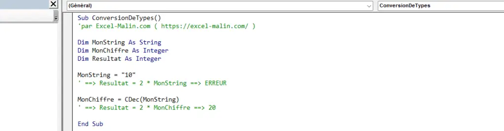 Vba Fonctions De Conversion De Type Cstr Cint Cdate