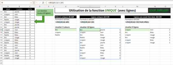 Fonction Unique Dans Excel Guide Complet And Pratique [2025]